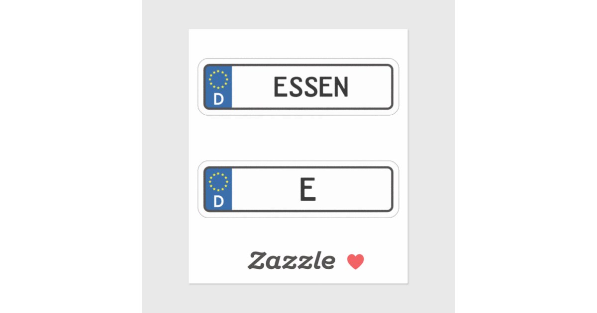 Essen kennzeichen, German Car License Plate | Zazzle