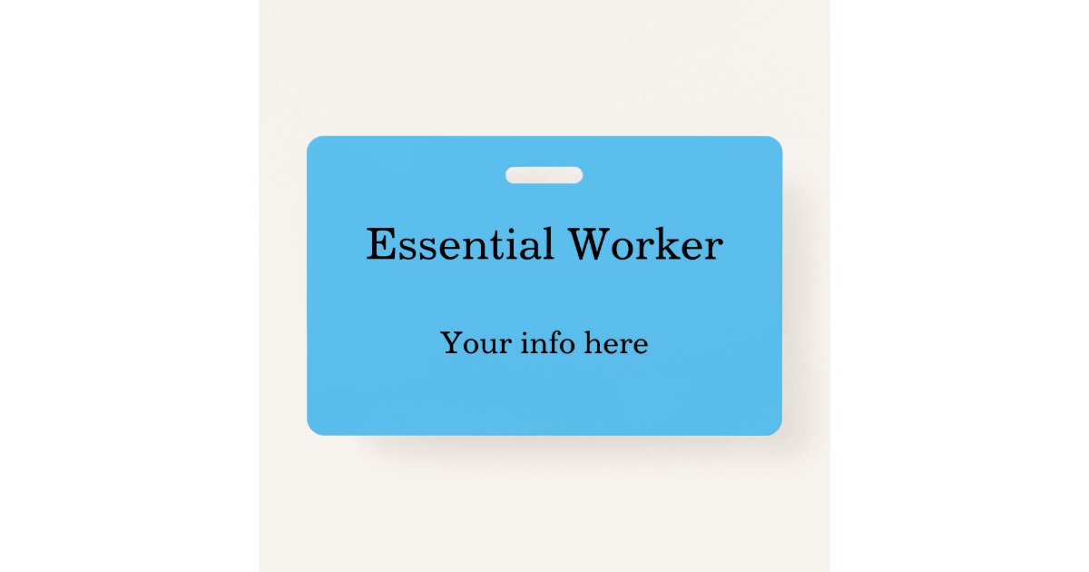 Essential Worker ID Badge | Zazzle