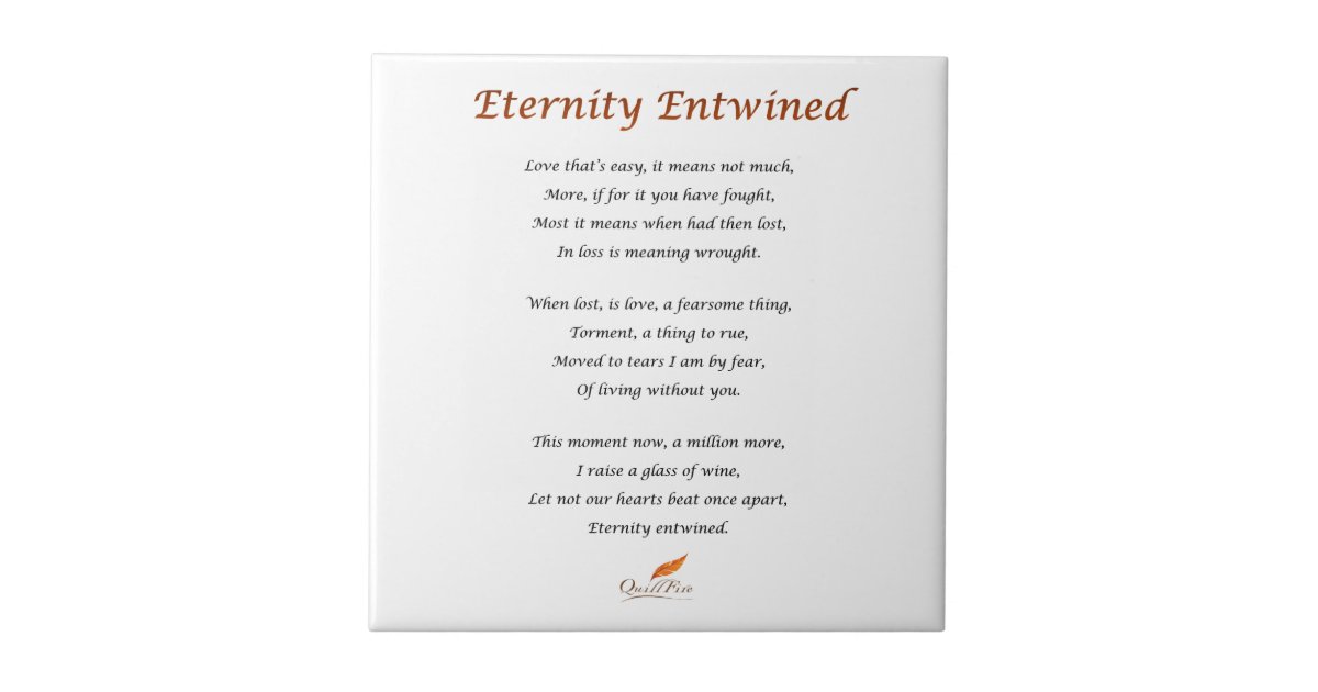 Eternity Entwined Poem Tile | Zazzle