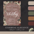 Ethereal Elegance Rosewood Pink Watercolor Wedding Invitation | Zazzle
