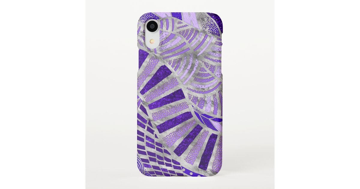 Ethic Tribal Ornament - Purples and silver iPhone Case | Zazzle