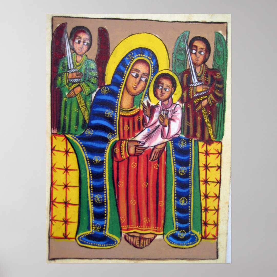 Ethiopian Church Painting - Black Maryam Poster | Zazzle