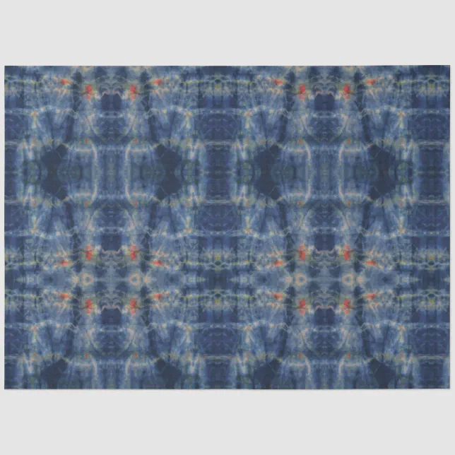 Ethnic Blue Tie Dye Traditional Pattern Style Tissue Paper | Zazzle