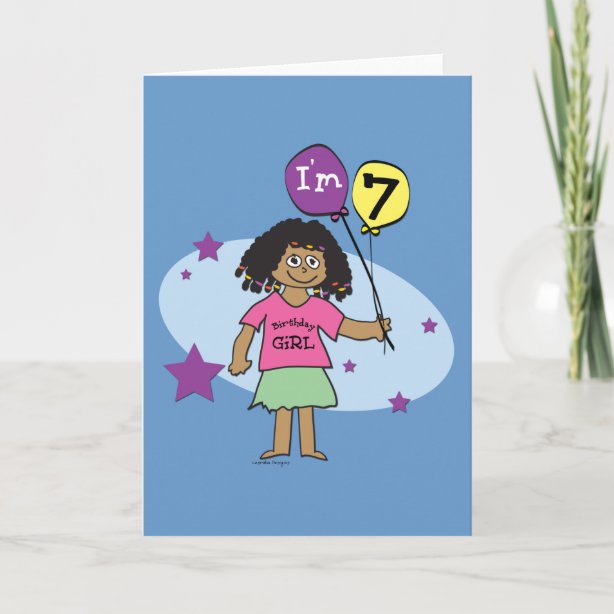 Girls 7th Birthday Cards | Zazzle UK