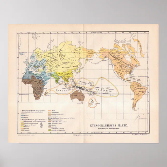 Ethnographic Map of the World Poster | Zazzle