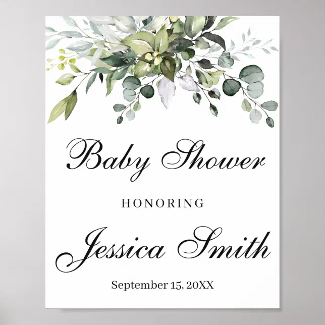 Eucalyptus Baby Shower Welcome Poster Sign | Zazzle