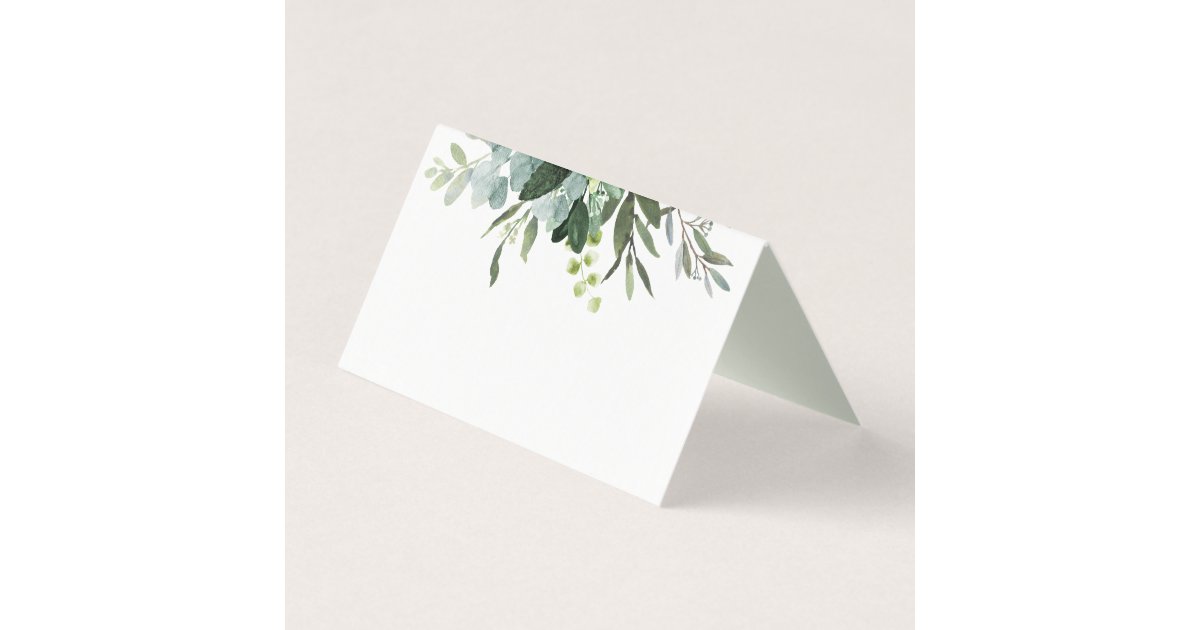 Eucalyptus Green Foliage Place Card | Zazzle