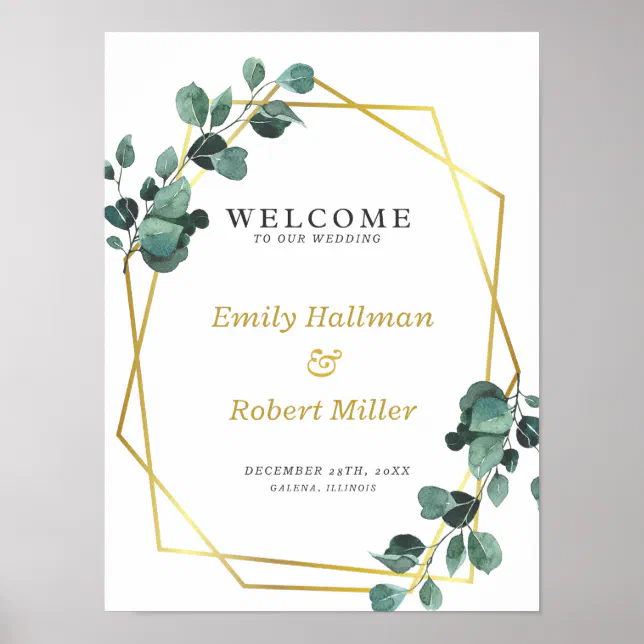 Eucalyptus Greenery | Wedding Welcome Signs | Zazzle