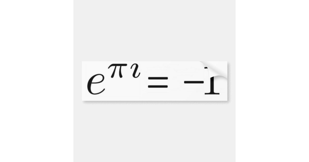 Euler formula! bumper sticker | Zazzle