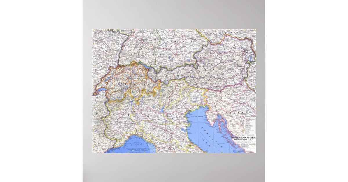 " Europe : 1965/today - map of the Alps ... Poster | Zazzle
