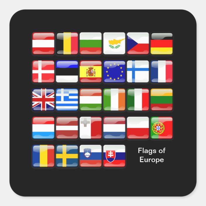 EUROPE: Flags of Europe Square Sticker | Zazzle.co.uk