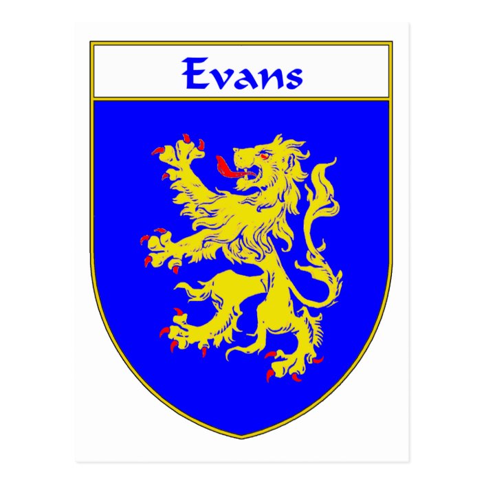 Evans Coat of Arms/Family Crest (Wales) Postcard | Zazzle.co.uk