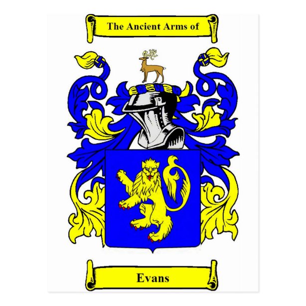 Evans Coat Of Arms Postcards | Zazzle UK