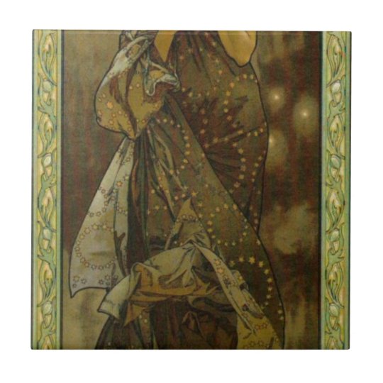 Evening Star by Alphonse Mucha Tile | Zazzle.co.uk