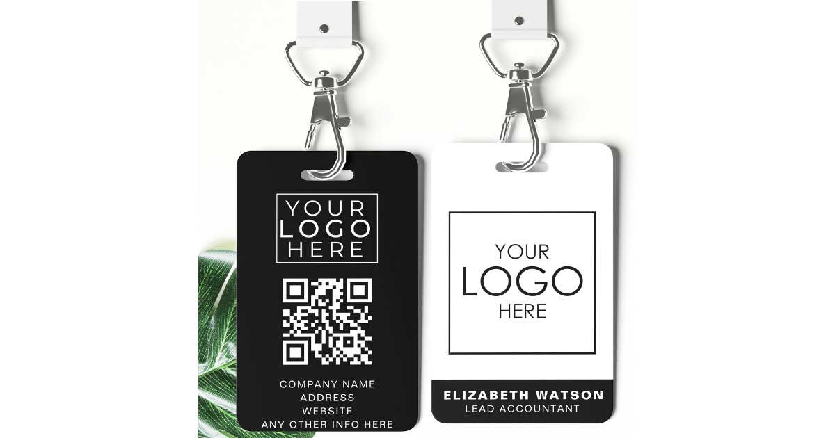 Event ID Customised Lanyard Name Tag With QR Code ID Badge | Zazzle