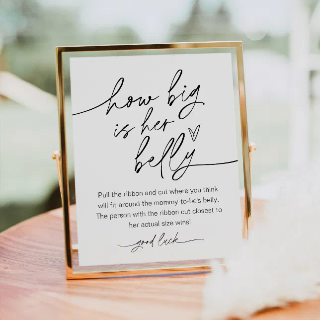 EVERLEIGH How Big Is Her Belly Sign | Zazzle