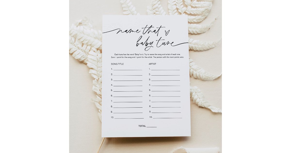 EVERLEIGH Name That Baby Tune Baby Shower Game Invitation | Zazzle