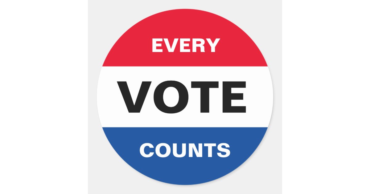 Every Vote Counts Sticker | Zazzle