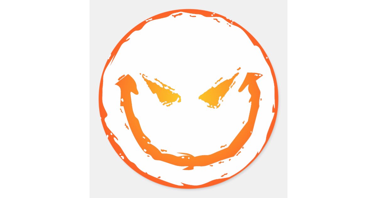 Evil Face Classic Round Sticker | Zazzle