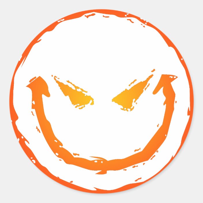 Evil Face Classic Round Sticker | Zazzle.co.uk