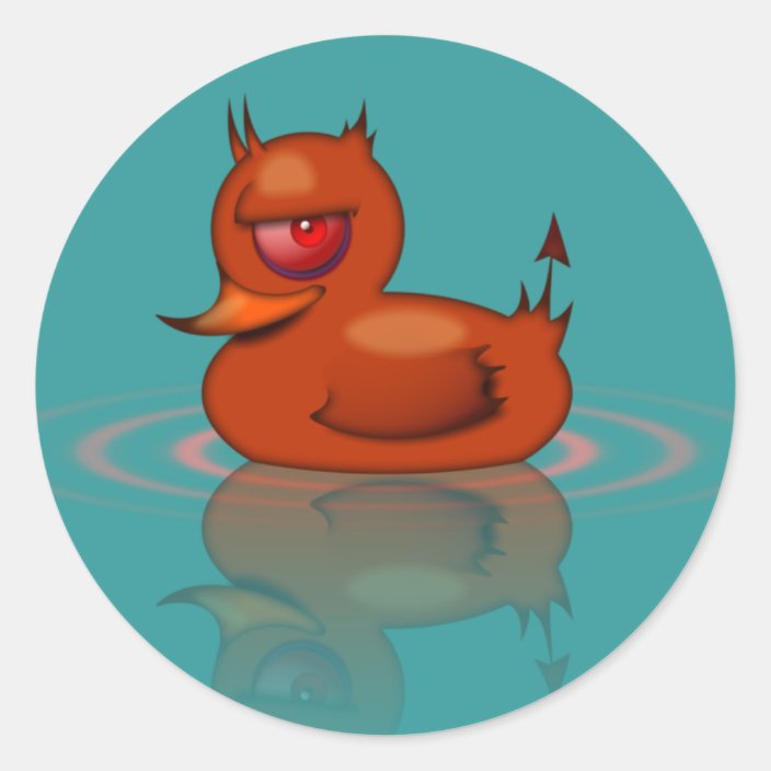 Evil Rubber Duck Classic Round Sticker | Zazzle.co.uk