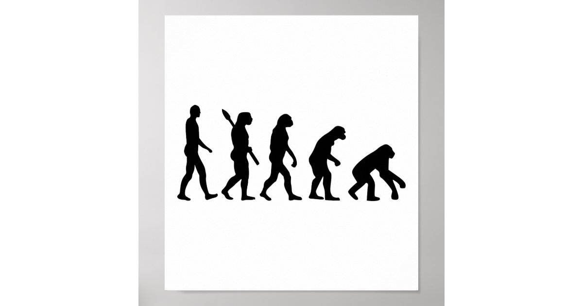 Evolution backwards poster | Zazzle