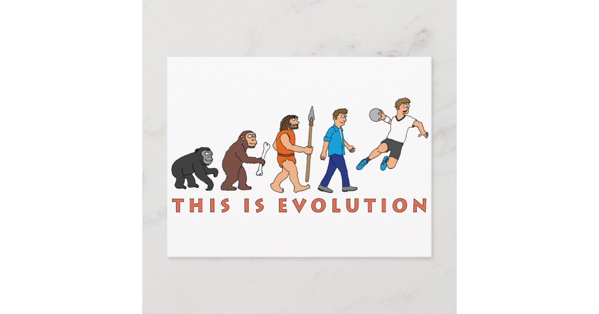 Evolution Handball Comic Style Postcard | Zazzle