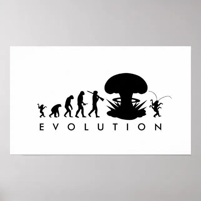 Evolution of Man & Cockroach Funny Evolution Chart | Zazzle