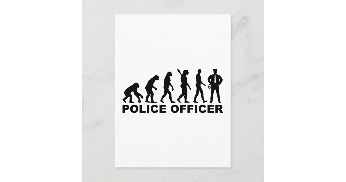Evolution Police Officer Postcard | Zazzle