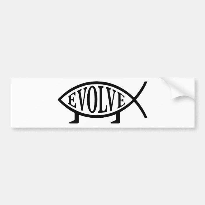 Evolve Fish Bumper Sticker | Zazzle.co.uk