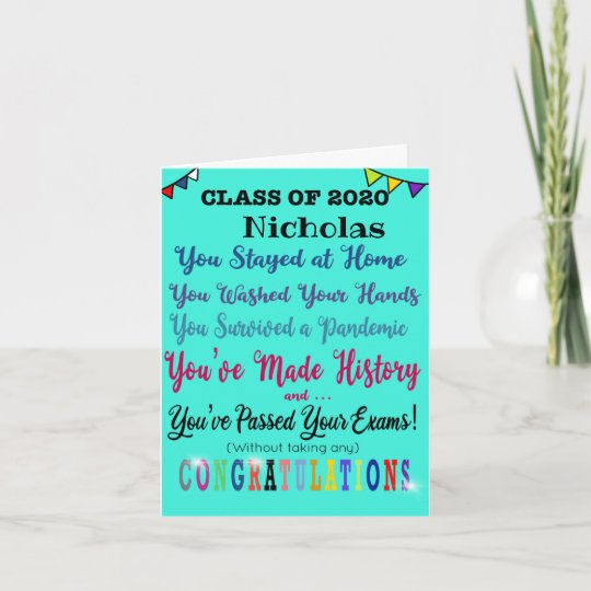 Exam 2020 GCSE A level Congratulations Card | Zazzle.co.uk