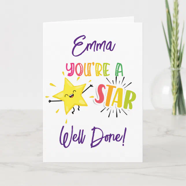 EXAM RESULTS WELL DONE, You're a star! Card | Zazzle