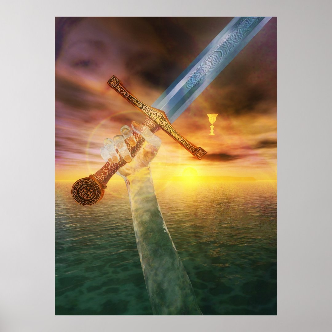 Excalibur and the Lady of the Lake Poster | Zazzle