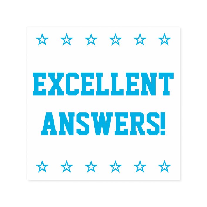 "EXCELLENT ANSWERS!" Tutor Rubber Stamp | Zazzle.co.uk