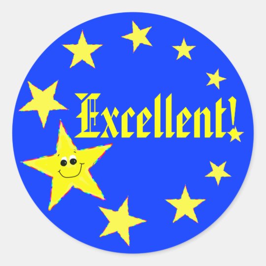 Excellent Stars School Stickers | Zazzle.co.uk