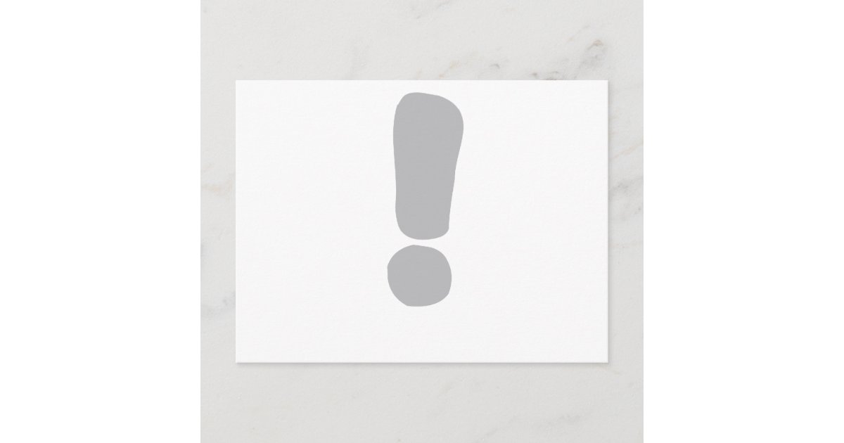 Exclamation mark ! postcard | Zazzle
