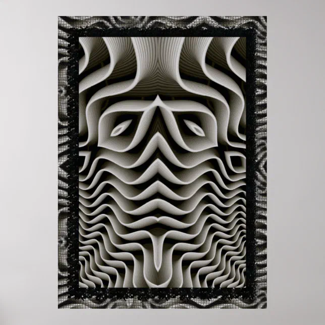 EXO-Skeleton 3D Optical Illusion Poster | Zazzle
