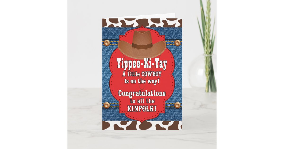 Expecting a Boy Western Cowboy Congratulations Card | Zazzle