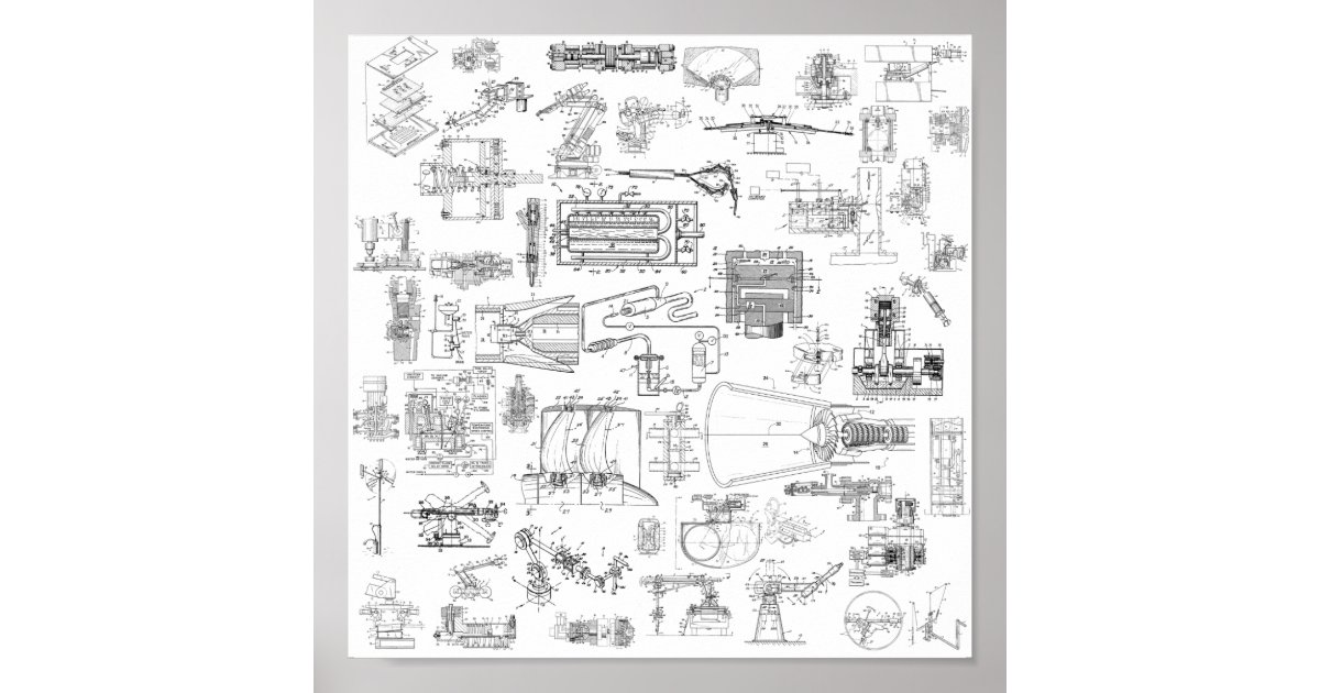 Exploded View Patent Diagrams Print | Zazzle