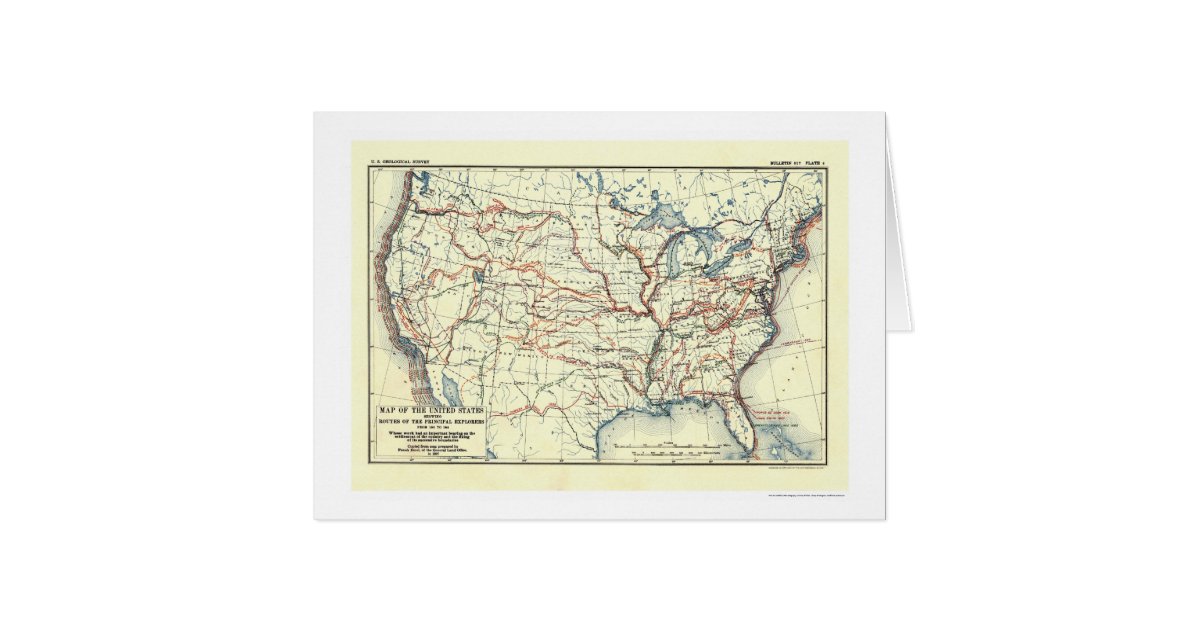 Explorer Routes In America 1907 | Zazzle