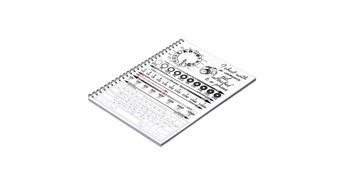 Exposure Cheat Sheet Notebook | Zazzle