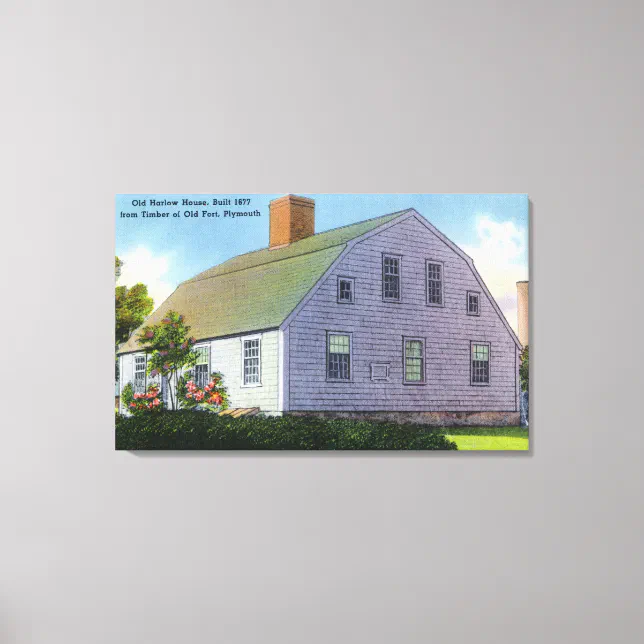 Exterior View of the Old Harlow House Canvas Print | Zazzle