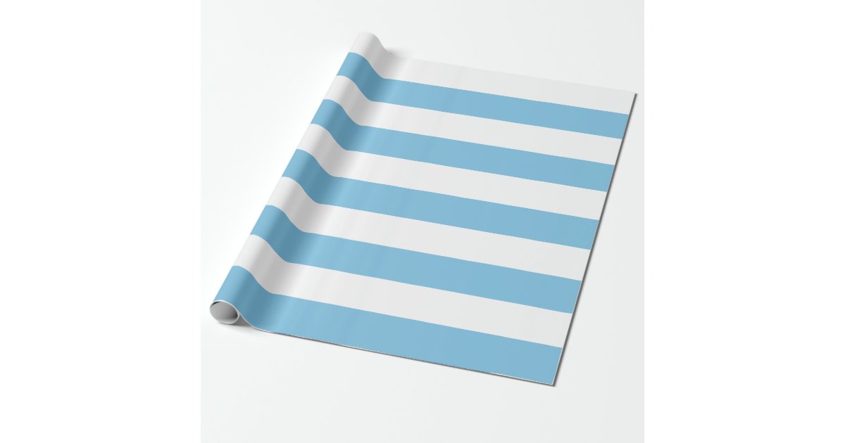 Extra Large Light Blue and White Stripes Wrapping Paper | Zazzle