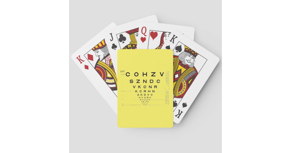 Eye Chart Optometrist Playing Cards | Zazzle