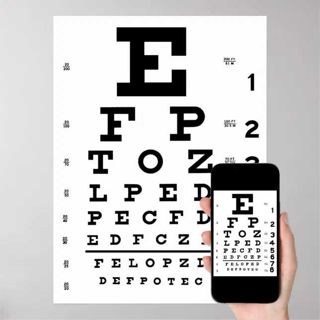 Eye Chart poster | Zazzle