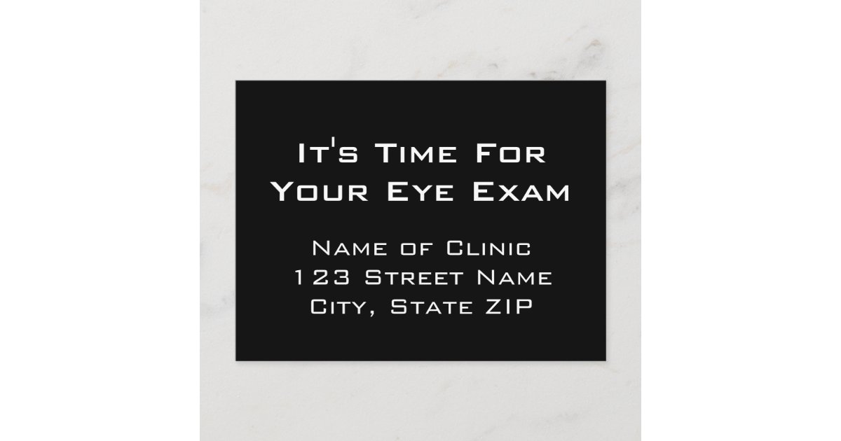 Eye Exam Appointment Reminder From Clinic Postcard Zazzle eye-exam-appointment-reminder-from-clinic-postcard-zazzle