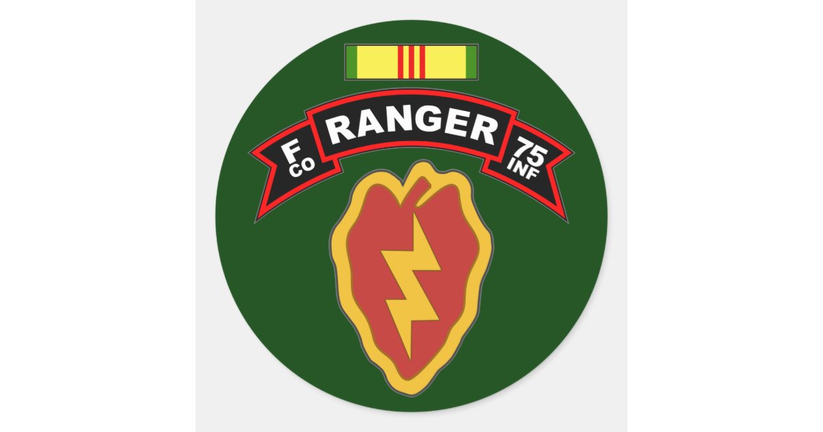 F Co, 75th Infantry Regiment - Rangers, Vietnam Classic Round Sticker ...