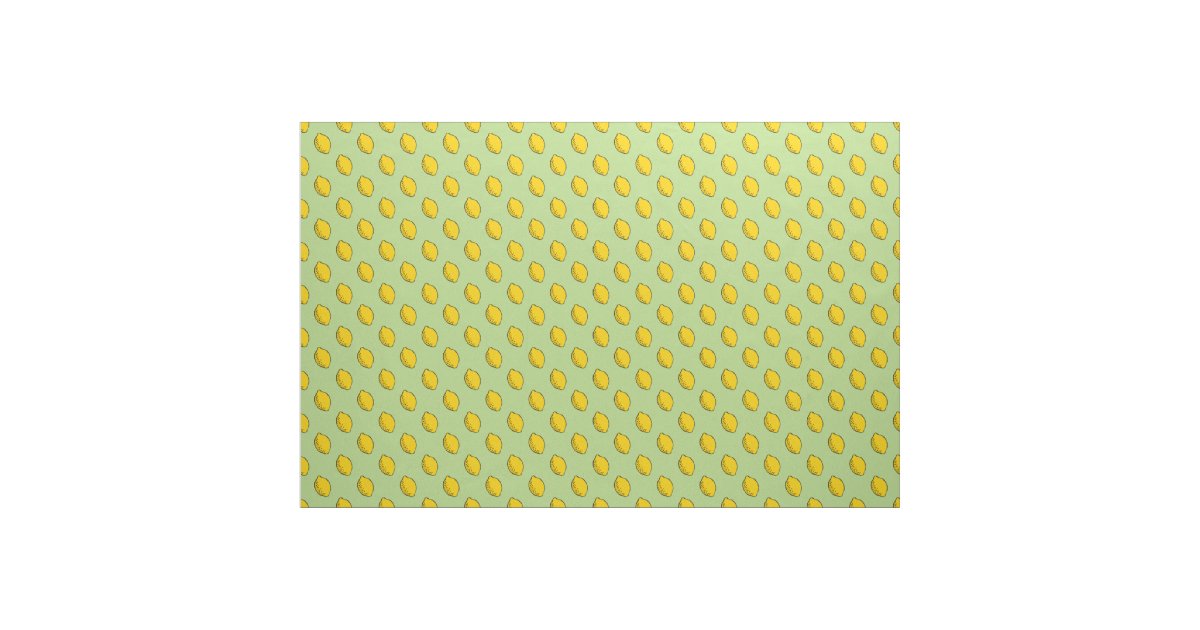 Fabric: Mint Green & Yellow Lemon Print Fabric | Zazzle