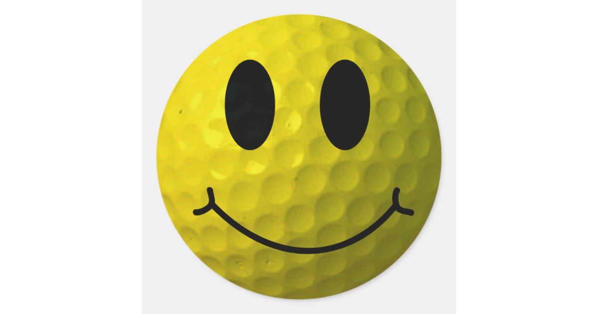 Face Golf Ball Classic Round Sticker | Zazzle