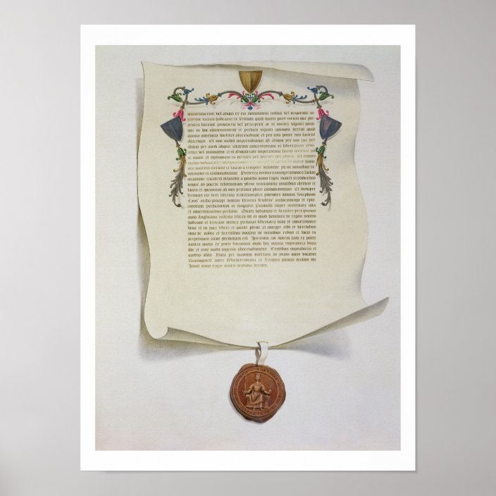 Facsimile edition of the Magna Carta, first publis Poster | Zazzle.co.uk